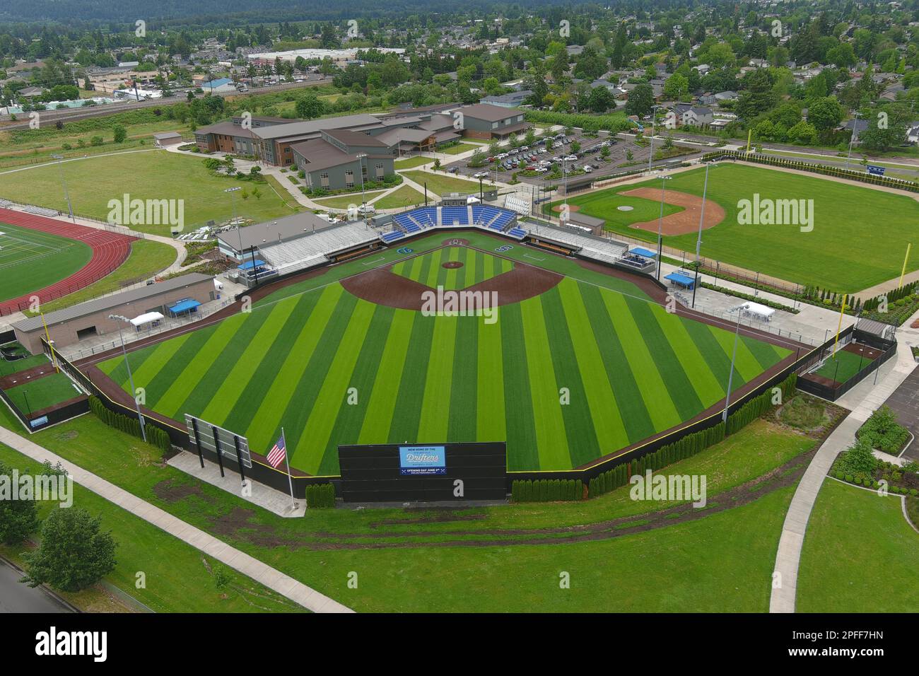A general overall aerial view of Drifters Stadium, Friday, June 10 ...