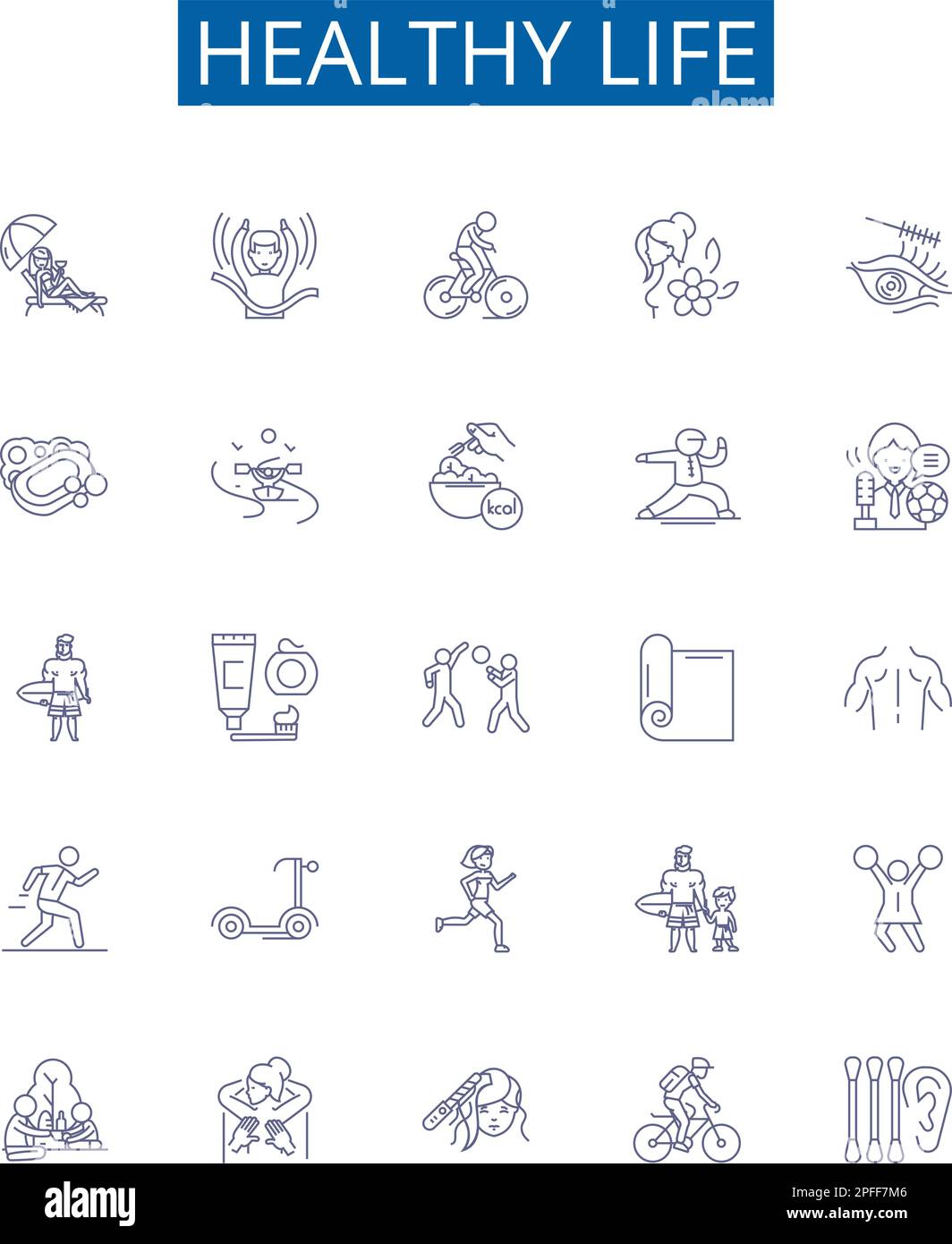 Healthy life line icons signs set. Design collection of Diet, Exercise ...