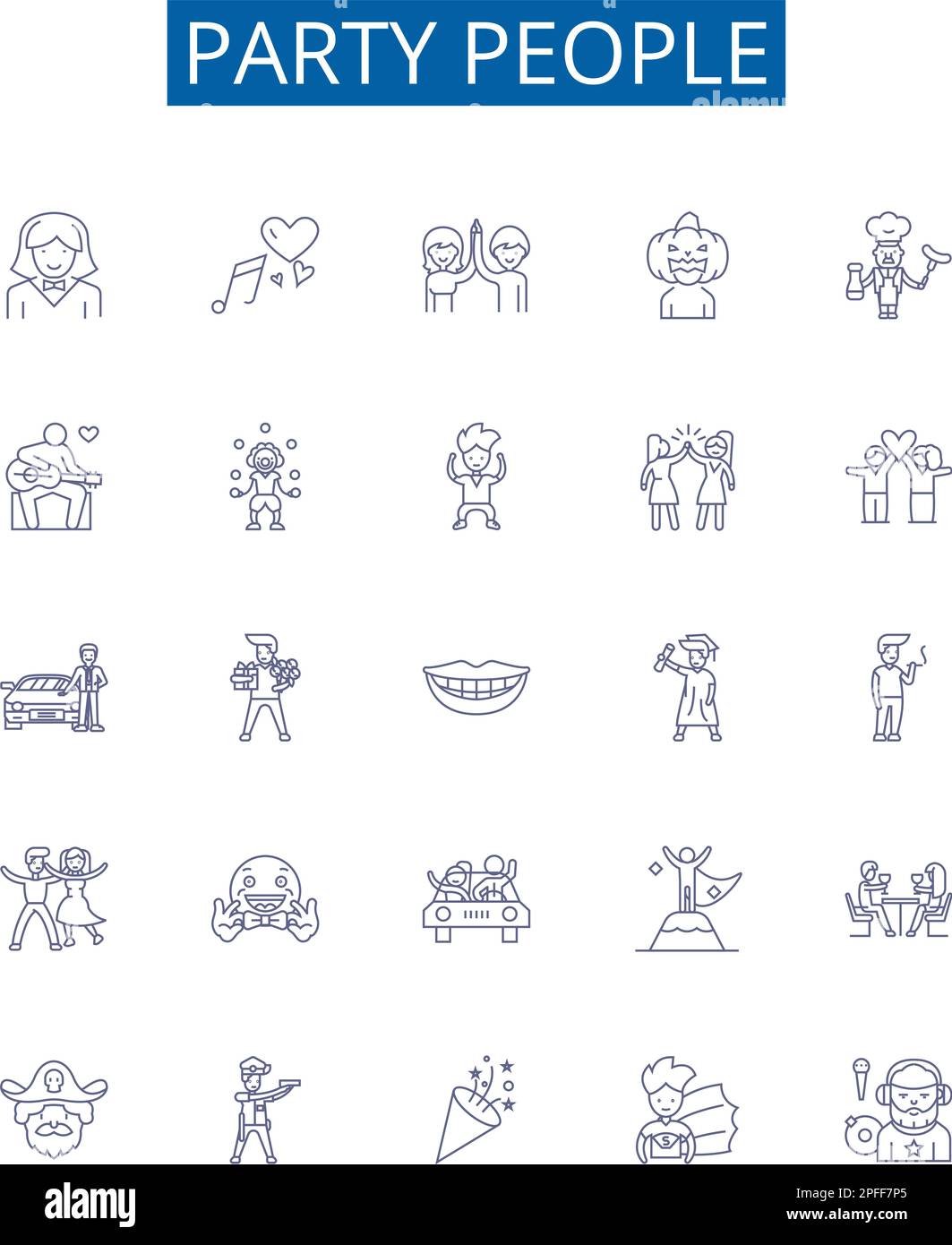 Party people line icons signs set. Design collection of Festive ...