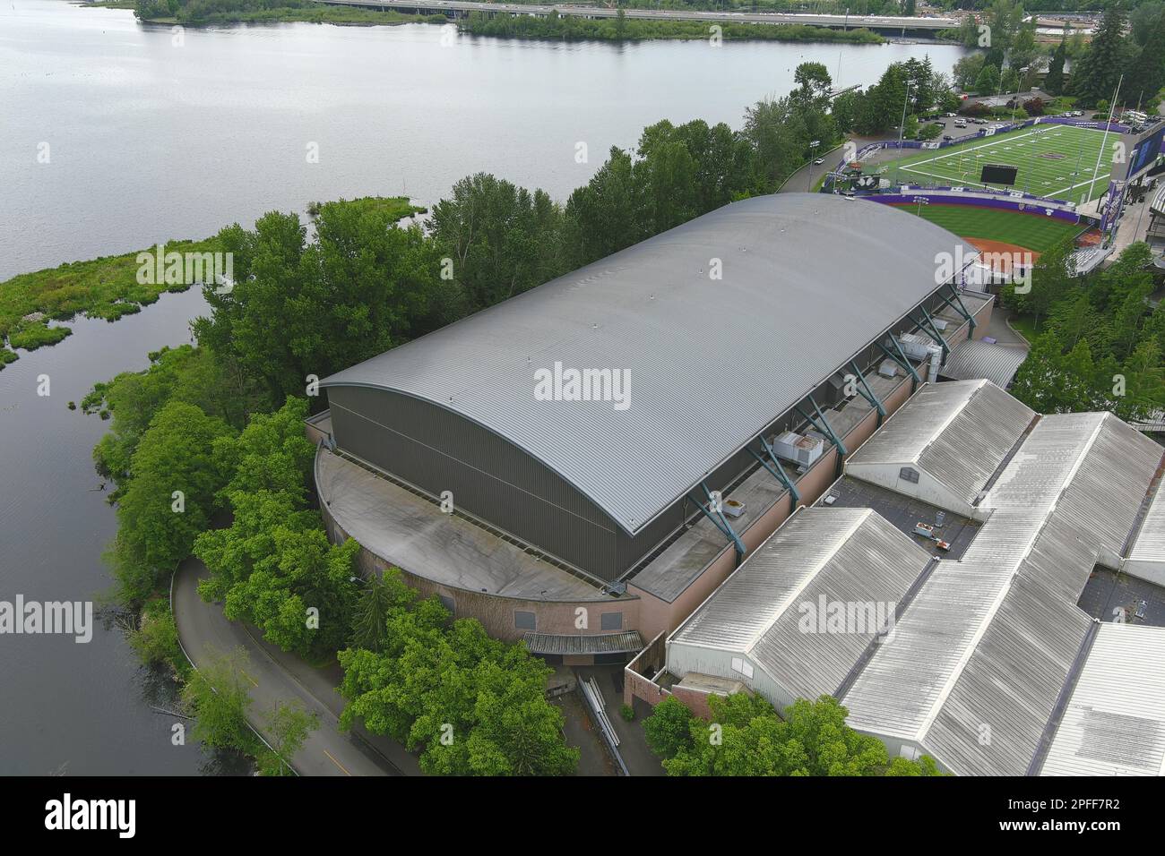A general overall aerial view of the Dempsey Indoor on the campus of ...