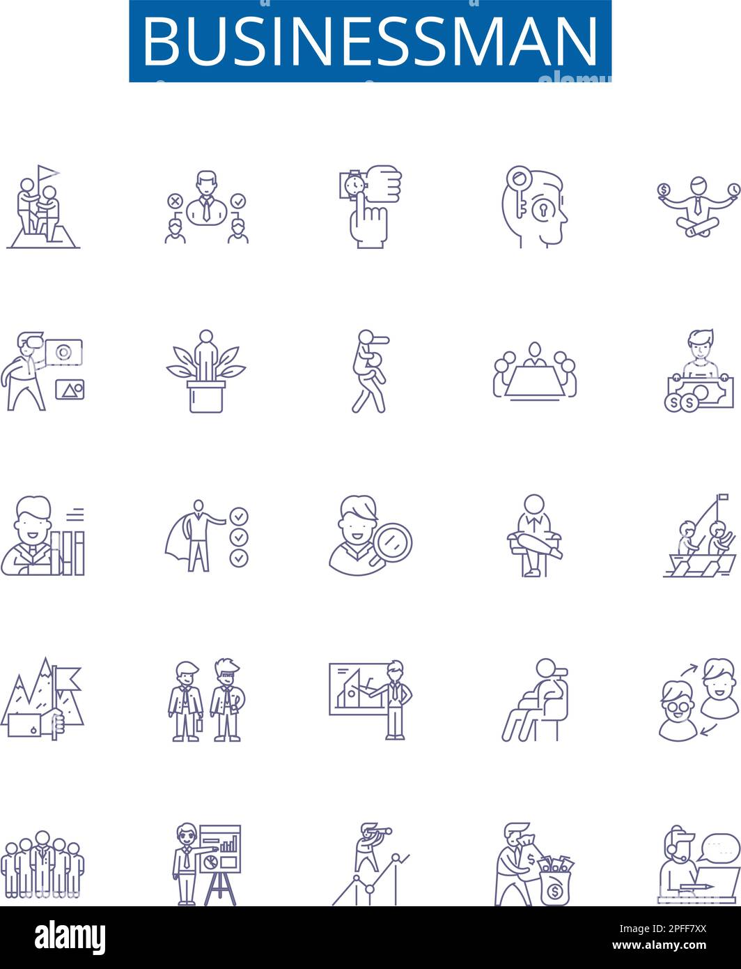 Businessman line icons signs set. Design collection of Entrepreneur ...