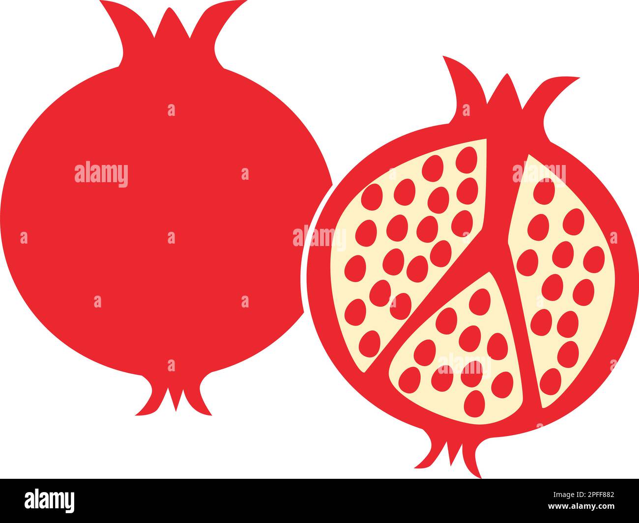 Pomegranate icon on white background. Pomegranate fruit sign. Raw ...
