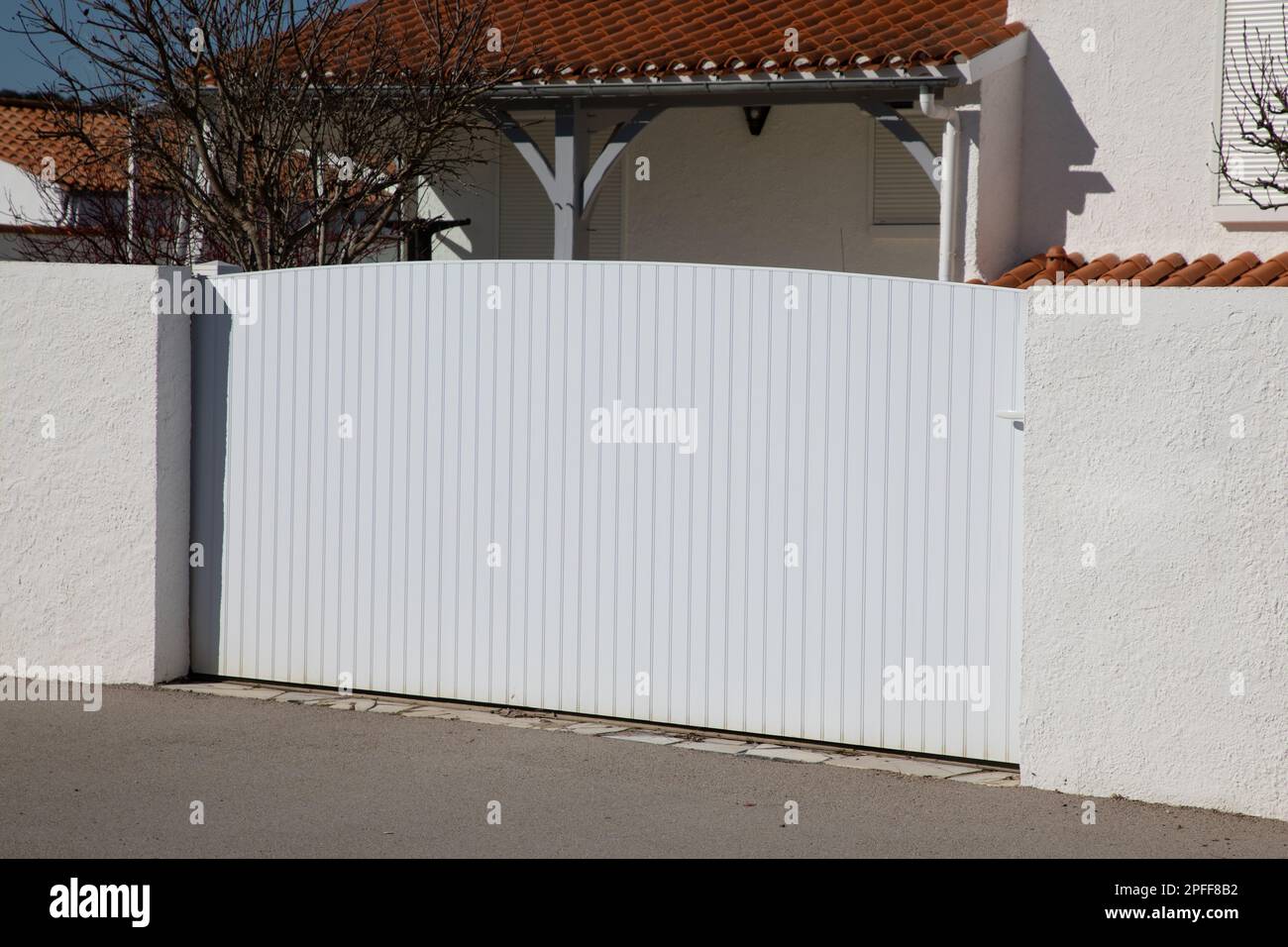 white modern plastic home gate portal polyvinyl chloride with panel ...