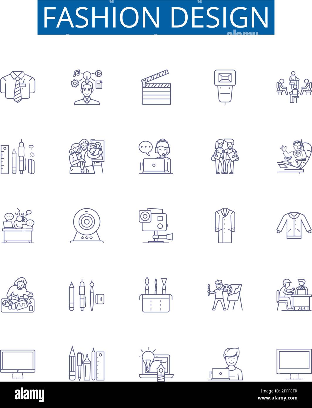 Fashion design line icons signs set. Design collection of Fashion ...