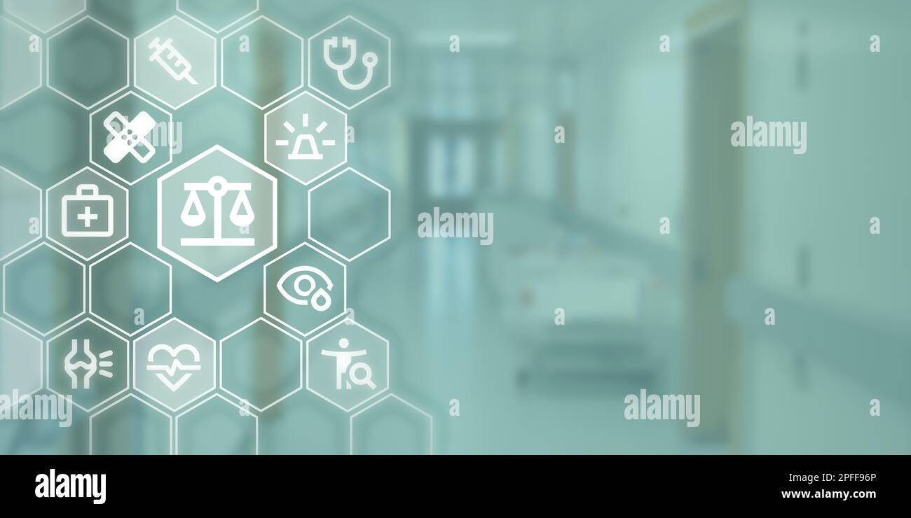 Graphic as icon image for medicine and law with space for text. Icons ...