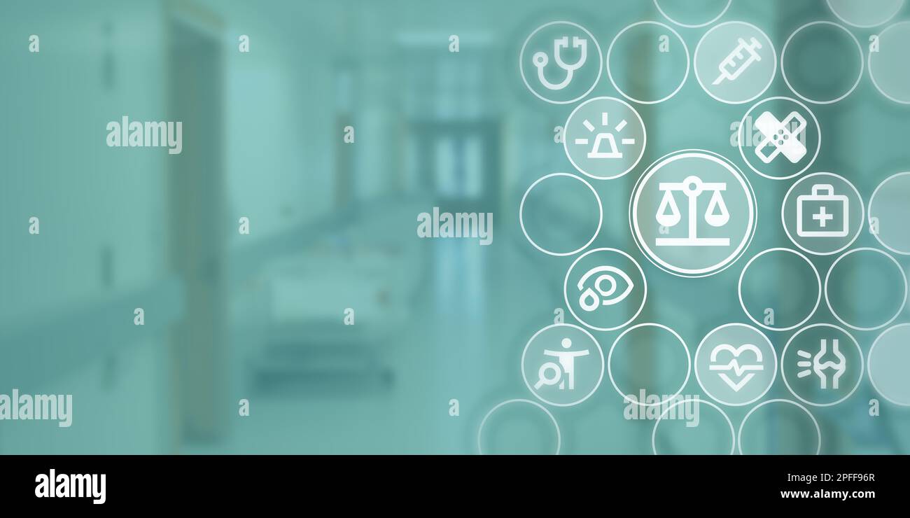 Graphic as icon image for medicine and law with space for text. Icons ...