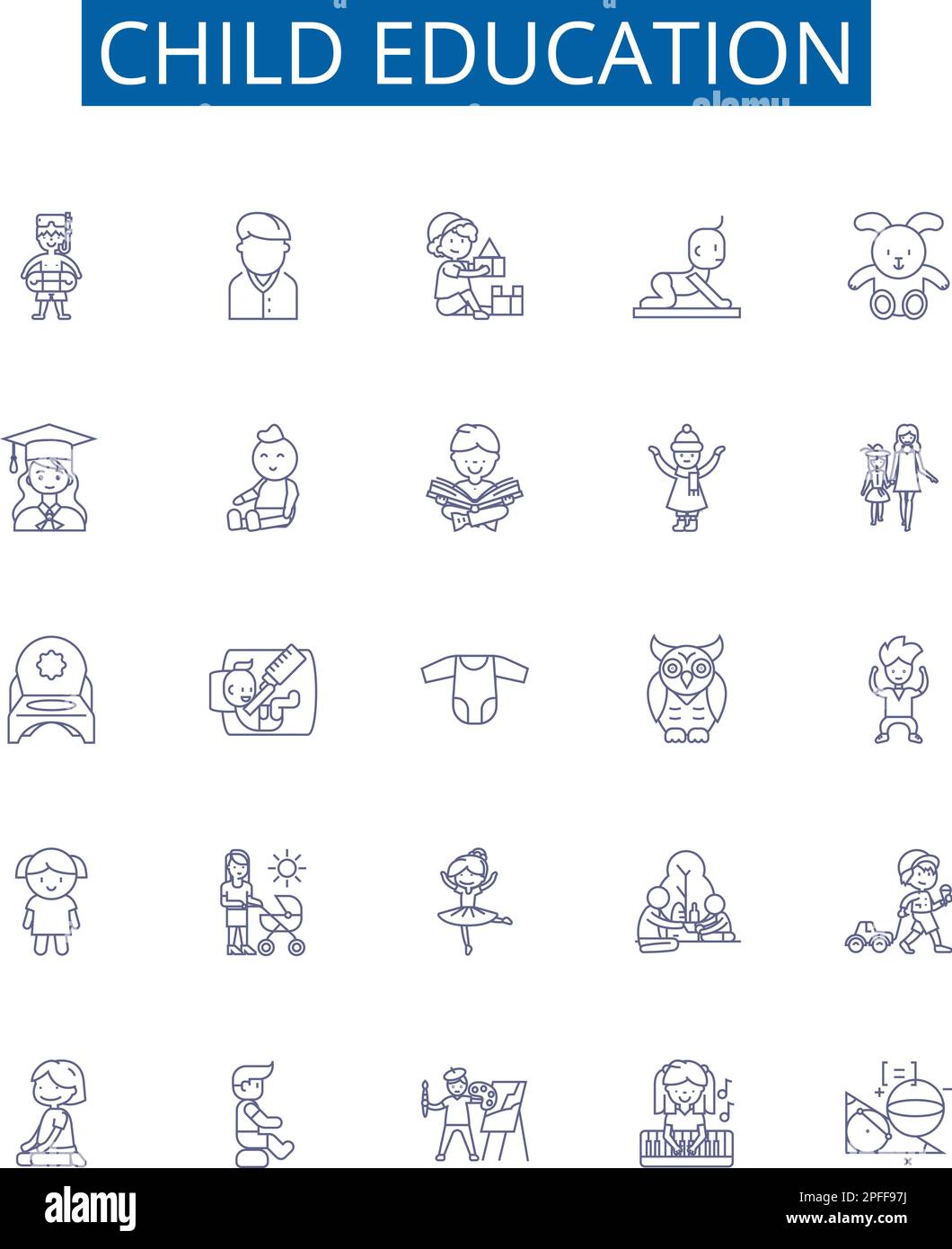 Child education line icons signs set. Design collection of Child ...
