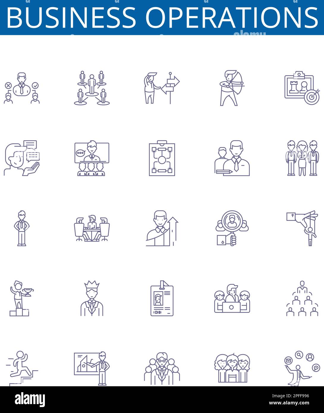 Business operations line icons signs set. Design collection of Commerce ... Business operations line icons signs set. Design collection of Commerce ...