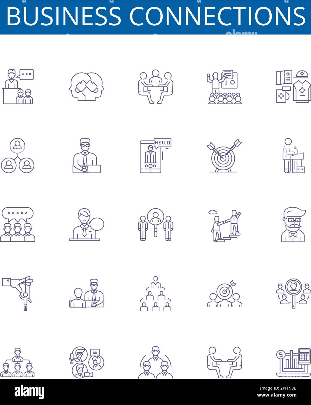 Business connections line icons signs set. Design collection of ... Business connections line icons signs set. Design collection of ...