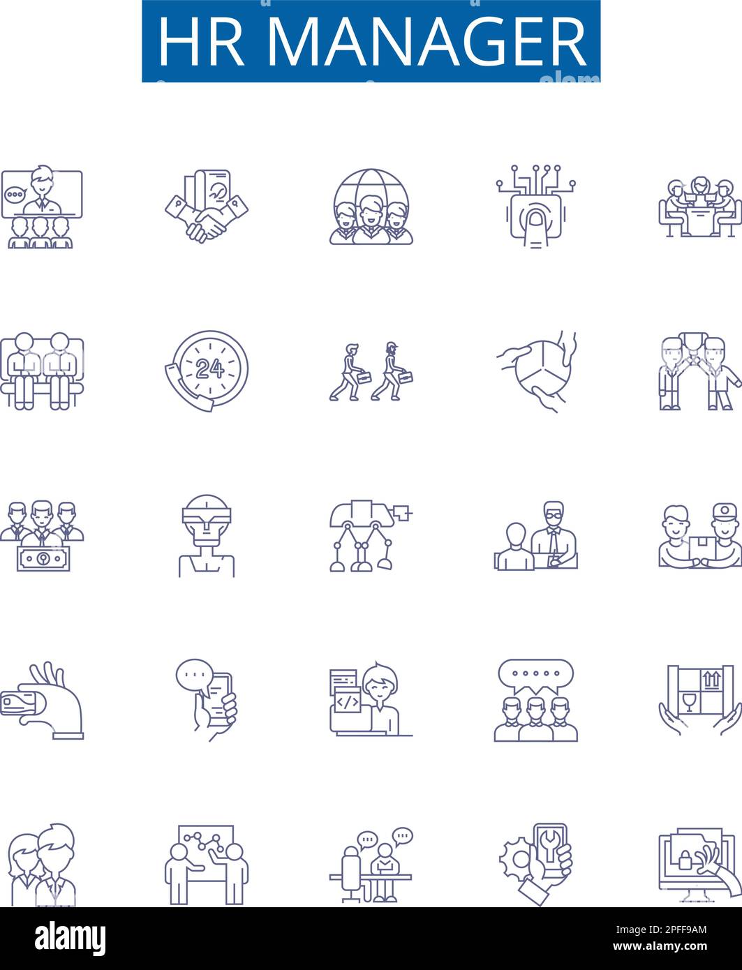 Hr manager line icons signs set. Design collection of HR, Manager ... Hr manager line icons signs set. Design collection of HR, Manager ...