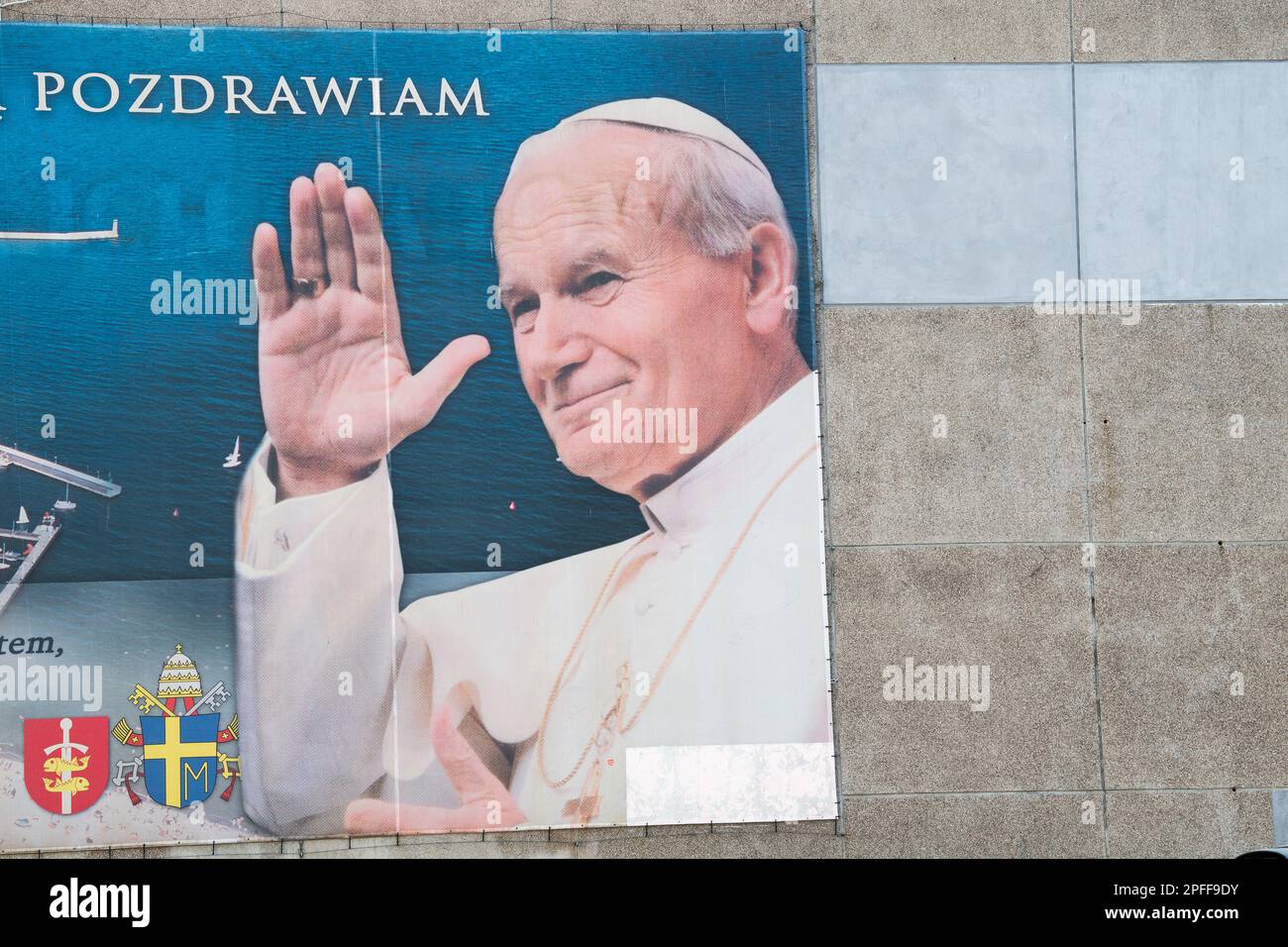 Gdynia, Poland. 15 March 2023. Statue of Pope Saint John Paul II ...
