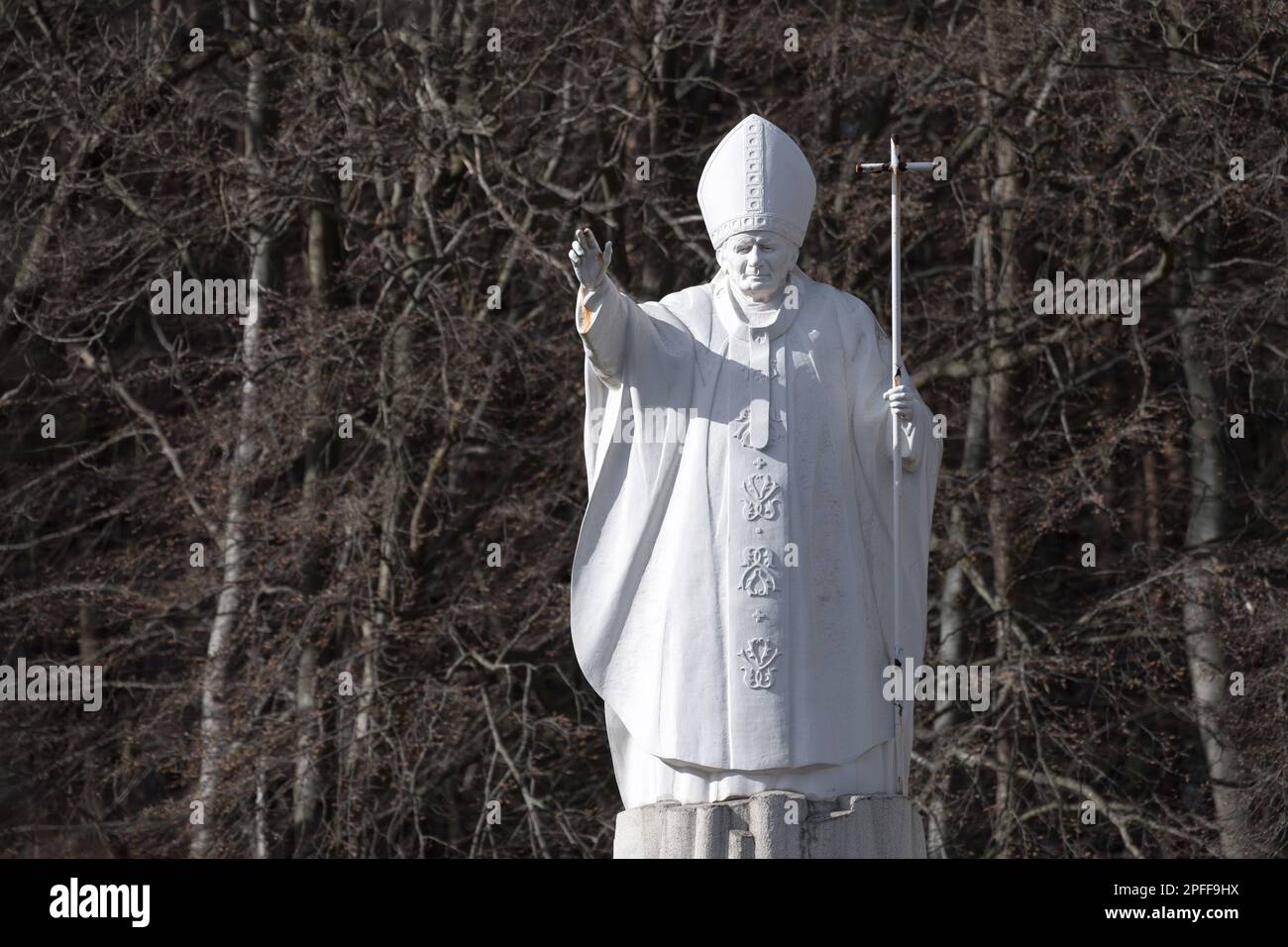 Sopot, Poland. 15 March 2023. Statue of Pope Saint John Paul II ...
