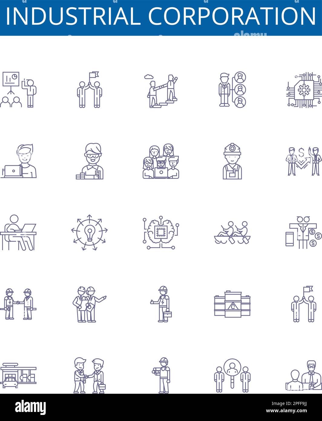 Industrial corporation line icons signs set. Design collection of ... Industrial corporation line icons signs set. Design collection of ...