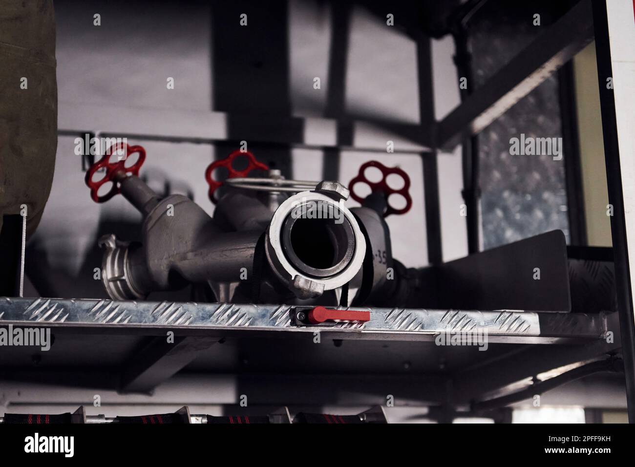 Hoses inside fire engine hi-res stock photography and images - Alamy