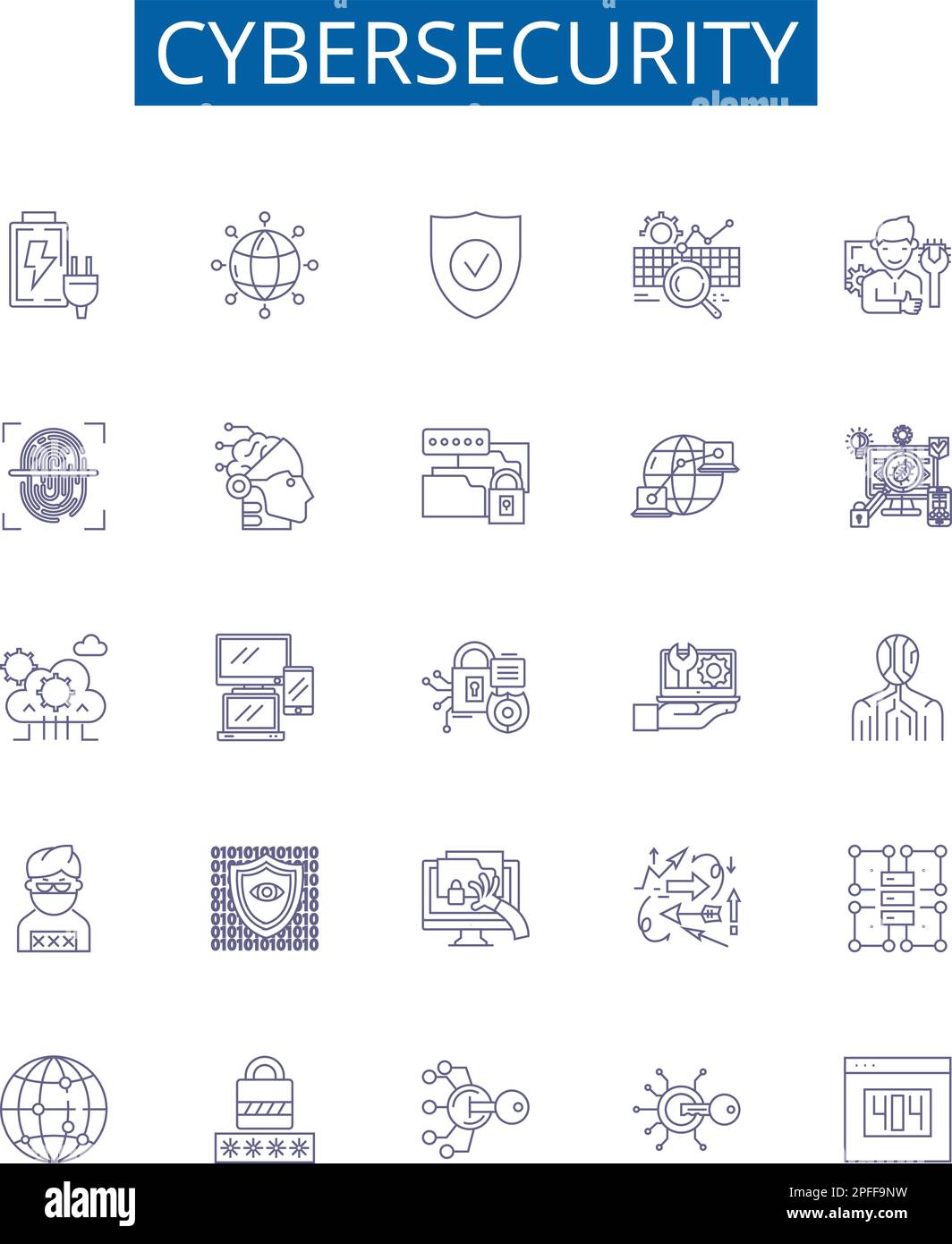 Cybersecurity Line Icons Signs Set Design Collection Of Cybersecurity Network Security