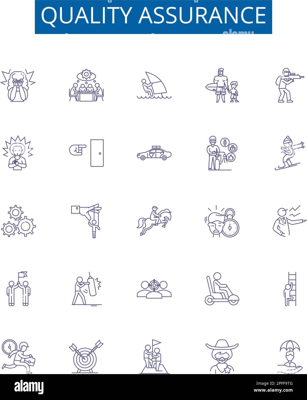 Quality assurance line icons signs set. Design collection of Assurance ... Quality assurance line icons signs set. Design collection of Assurance ...