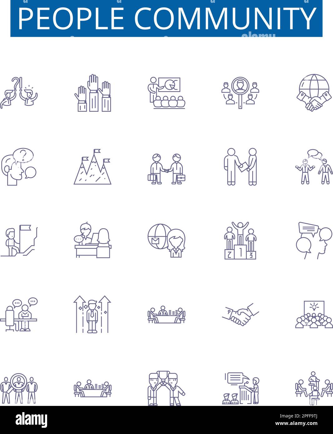 People community line icons signs set. Design collection of Community ...