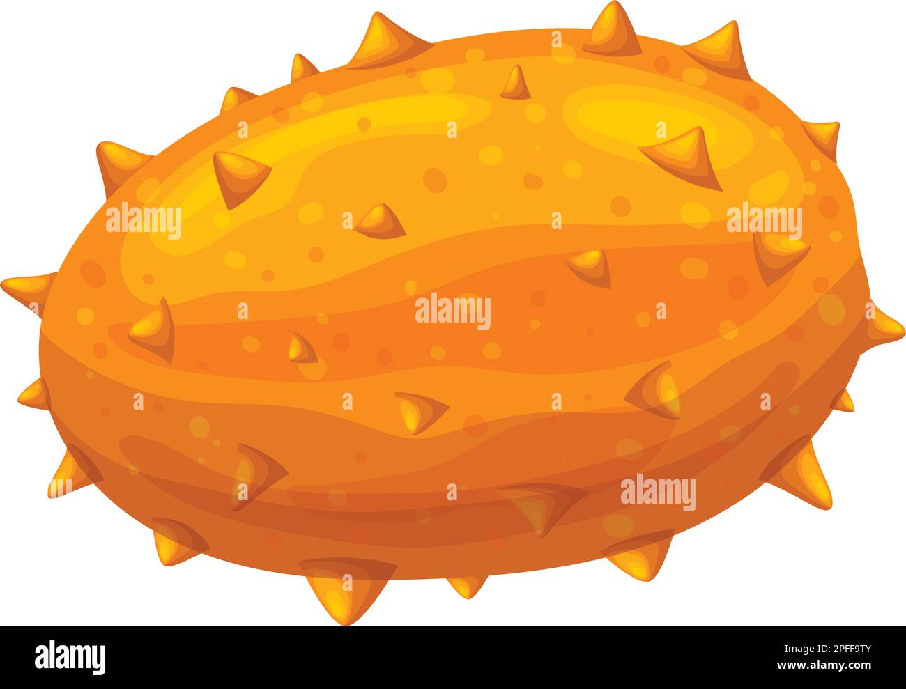 kiwano fruit food yellow cartoon vector illustration Stock Vector Image & Art - Alamy
