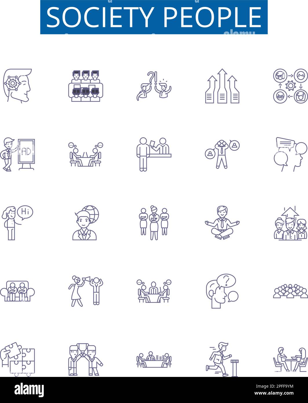Society people line icons signs set. Design collection of Society ...