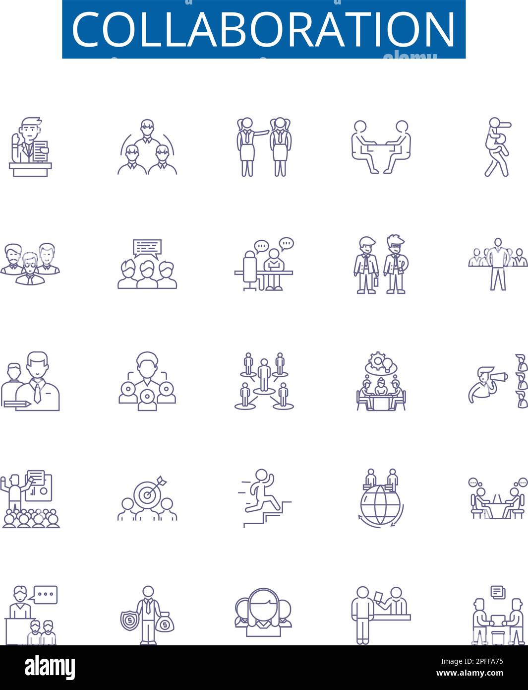 Collaboration Line Icons Signs Set Design Collection Of Cooperation Partnership Teamwork