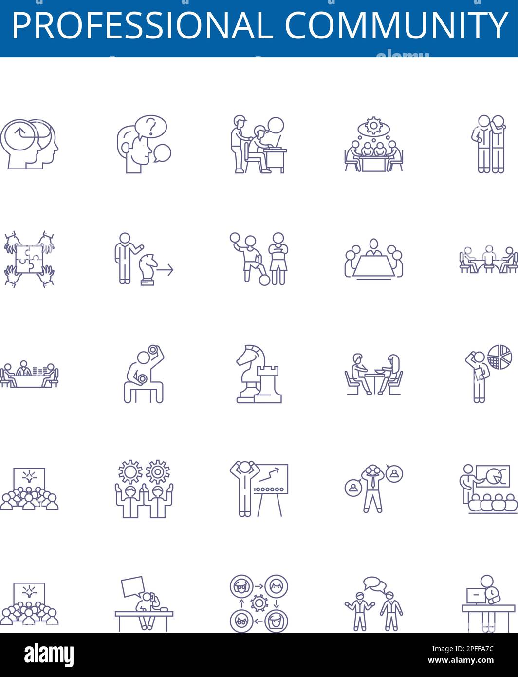 Professional community line icons signs set. Design collection of ...