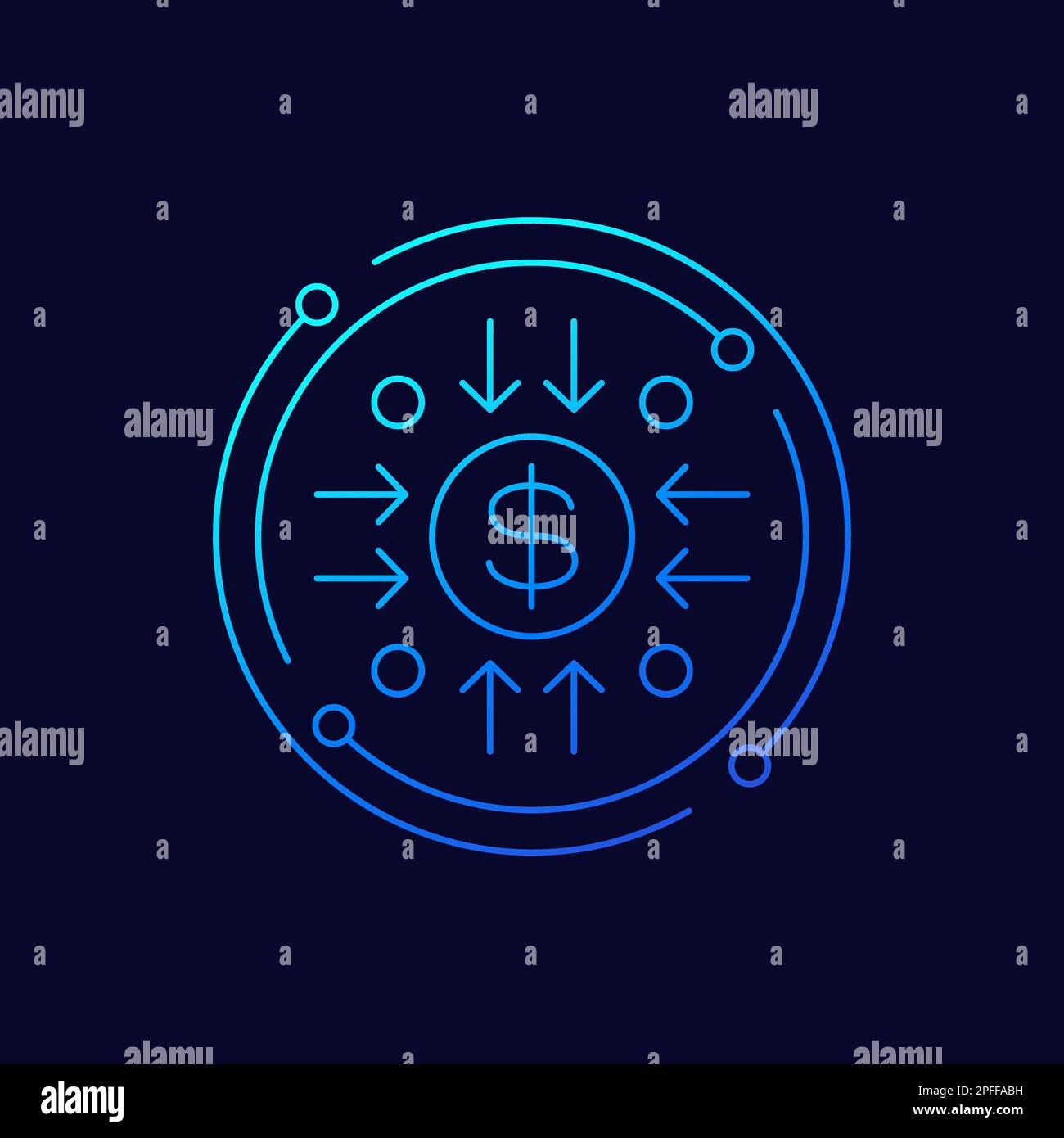 cost reducing and optimization line icon, vector Stock Vector Image ... cost reducing and optimization line icon, vector Stock Vector Image ...