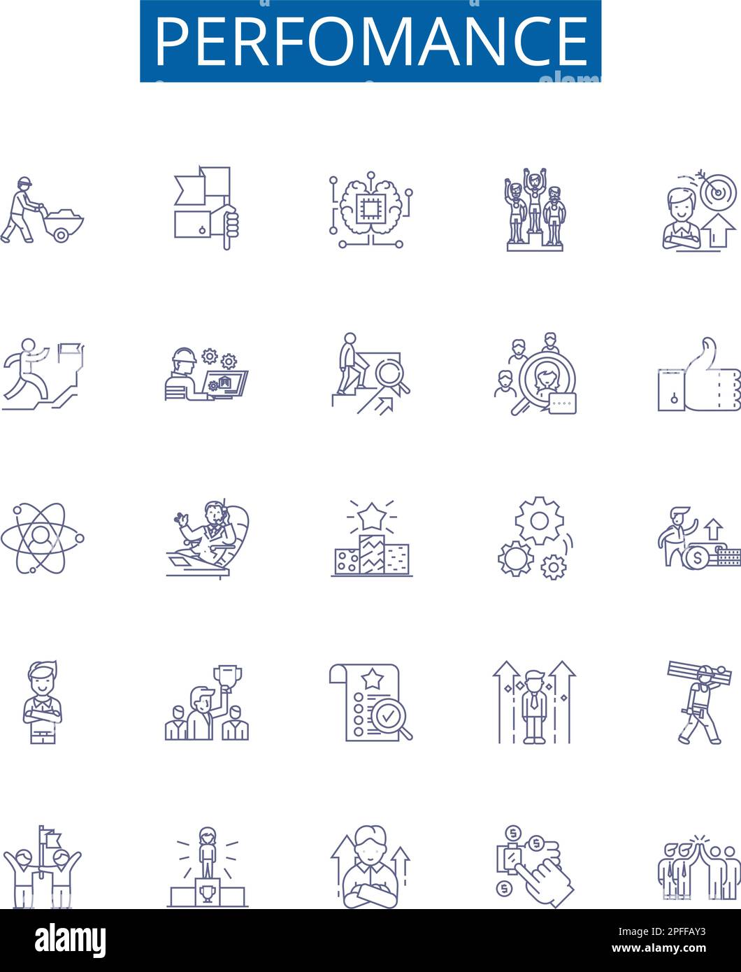 Perfomance Line Icons Signs Set Design Collection Of Performance Productivity Efficiency