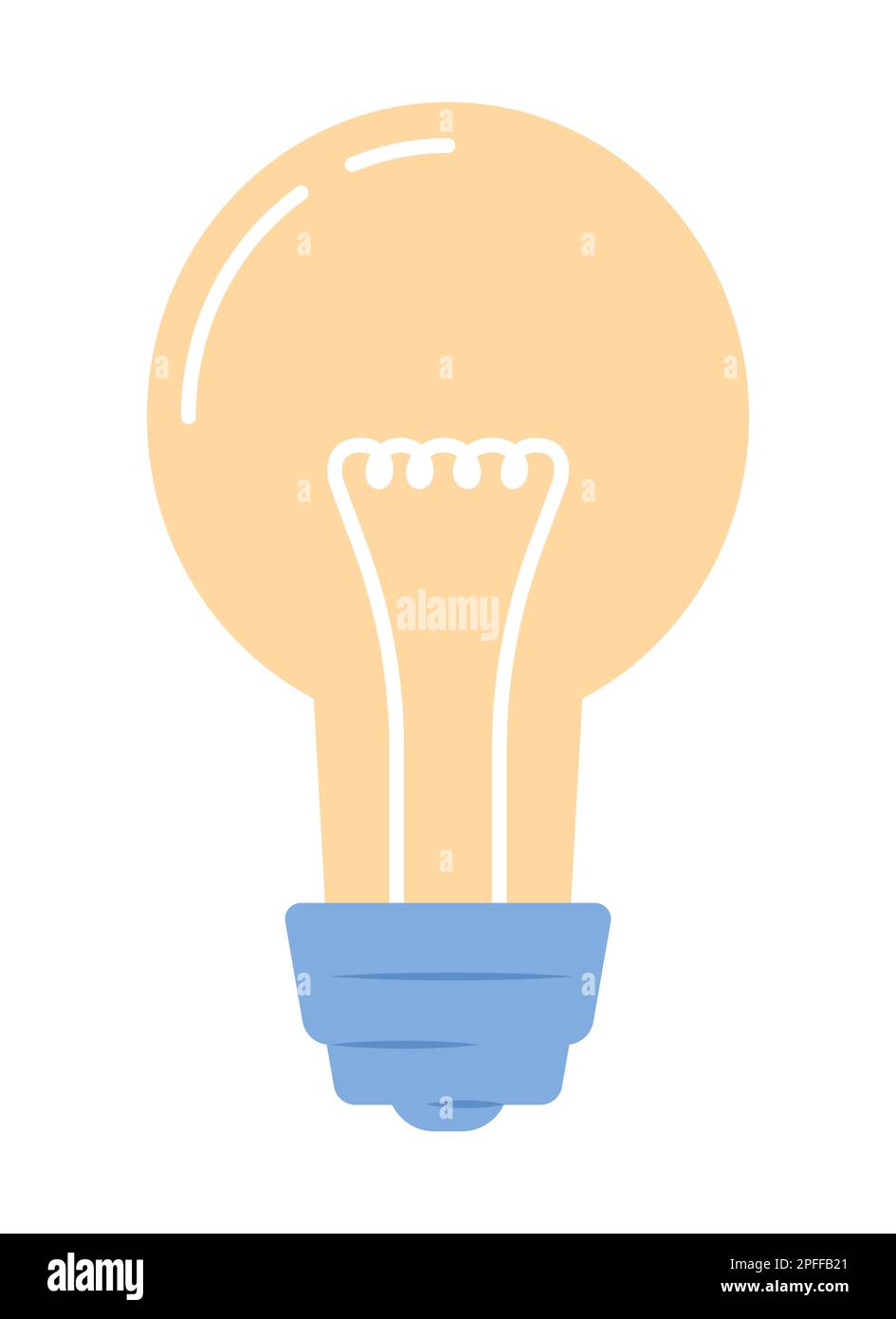 Incandescent light bulb semi flat color vector object Stock Vector ...