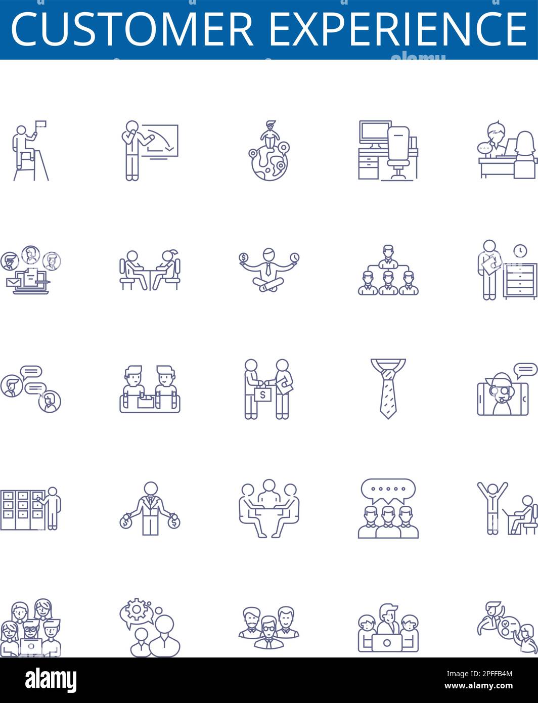 Customer experience line icons signs set. Design collection of Client ... Customer experience line icons signs set. Design collection of Client ...