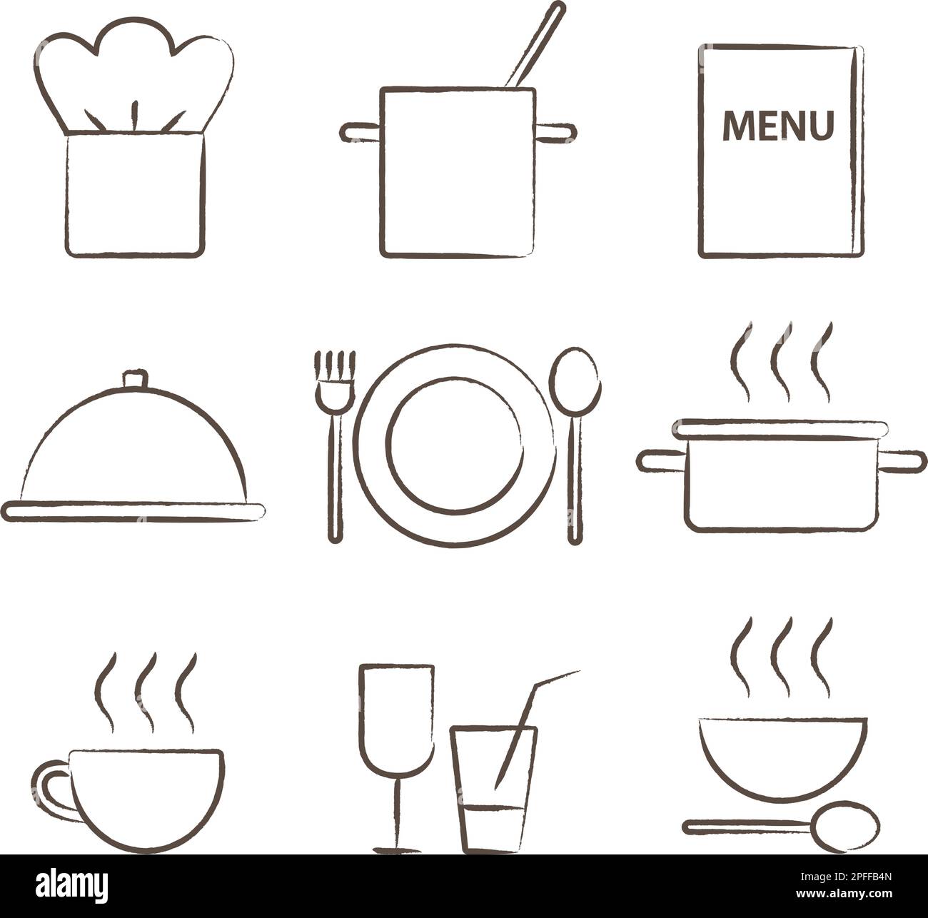 Hand drawn restaurant icons 1 Stock Vector Image & Art - Alamy