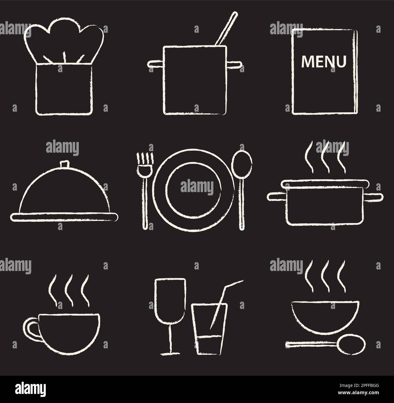Blackboard food icons Stock Vector Images - Alamy