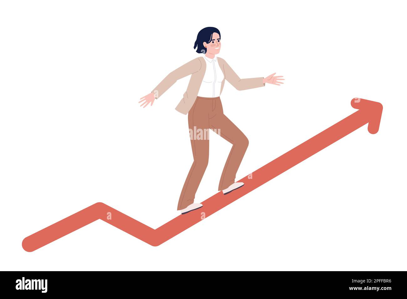 Accelerating personal growth in workplace flat concept vector spot ...