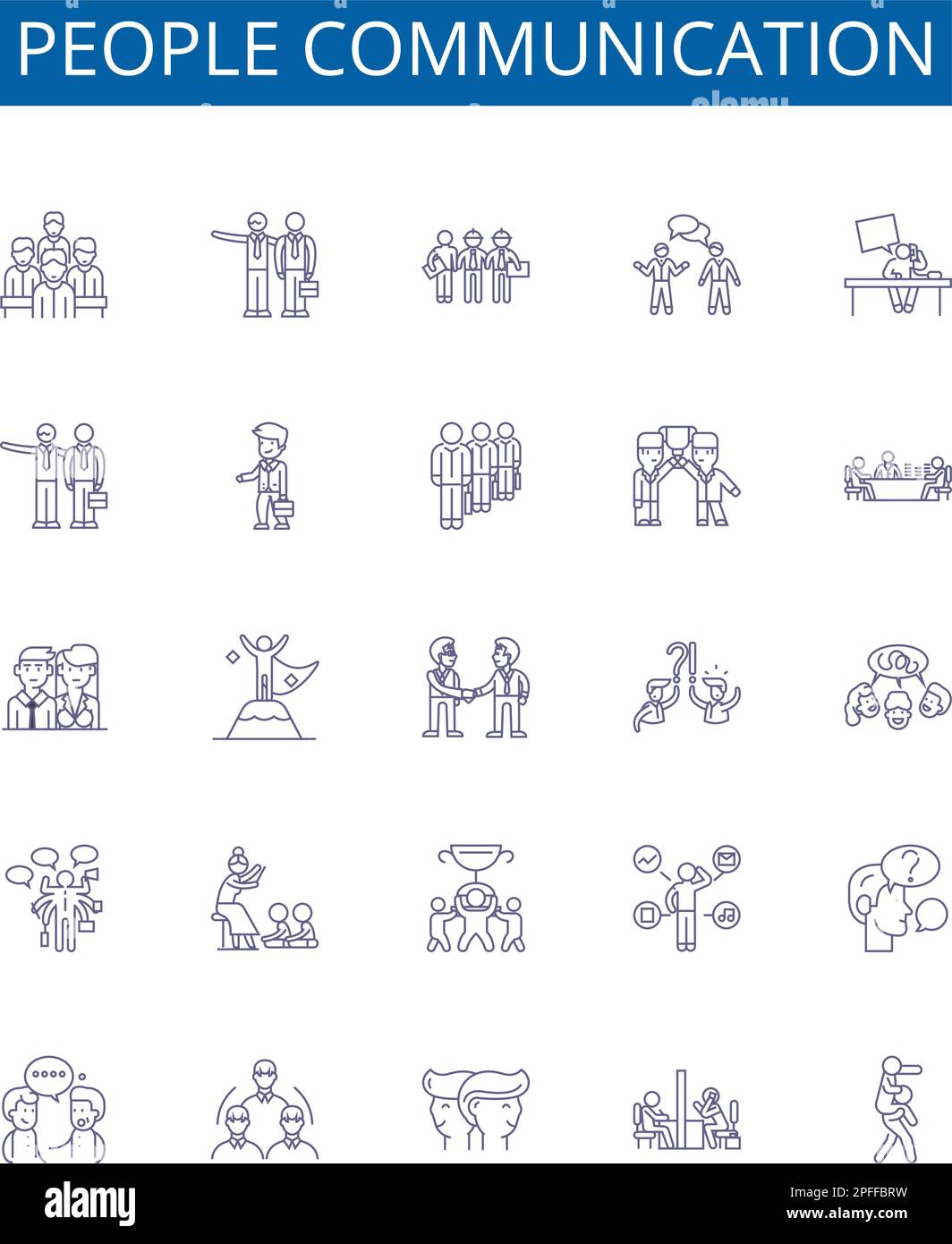 People communication line icons signs set. Design collection of Dialog, Chatting, Conversing ...