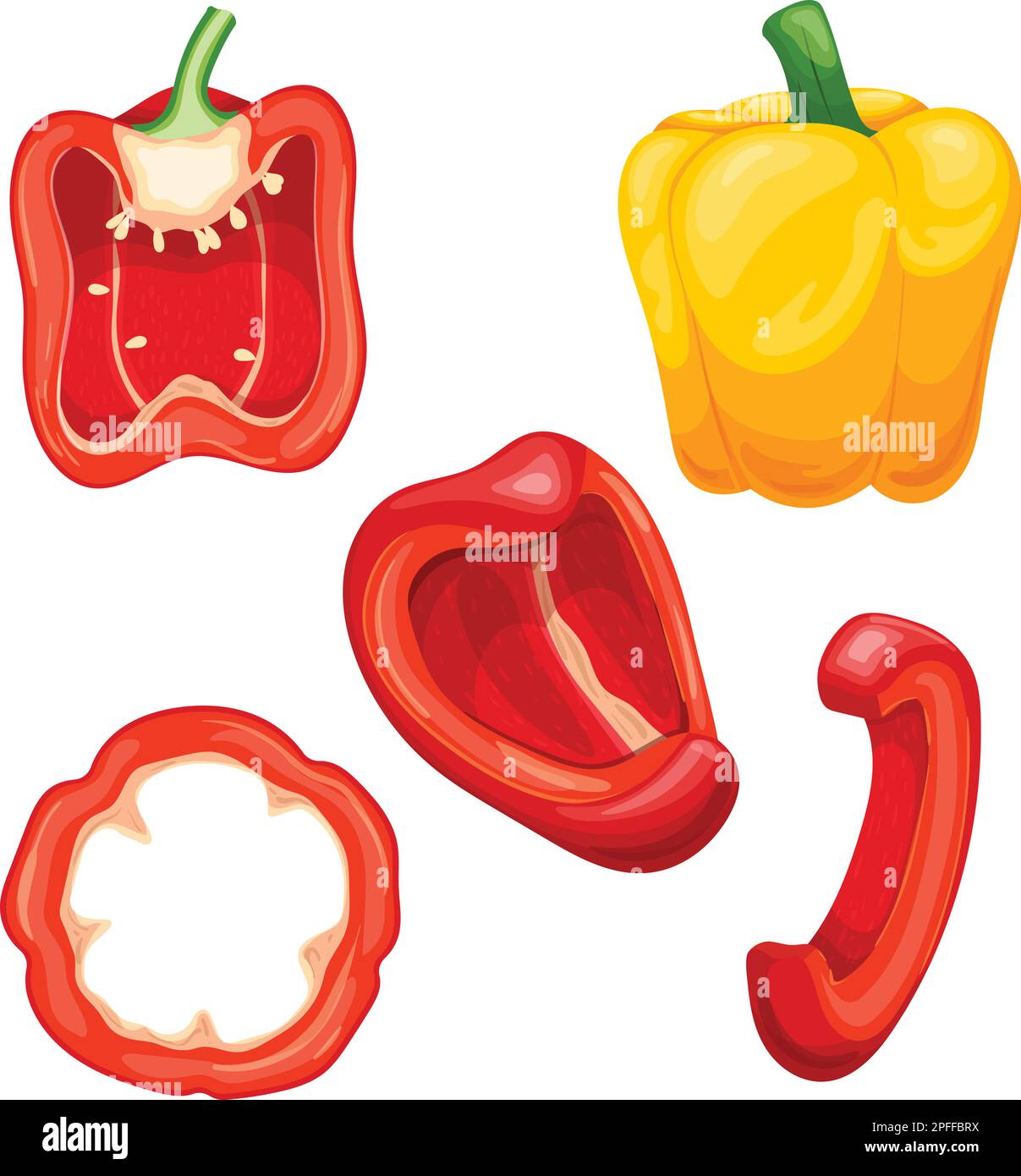 Half cut capsicum Stock Vector Images - Alamy
