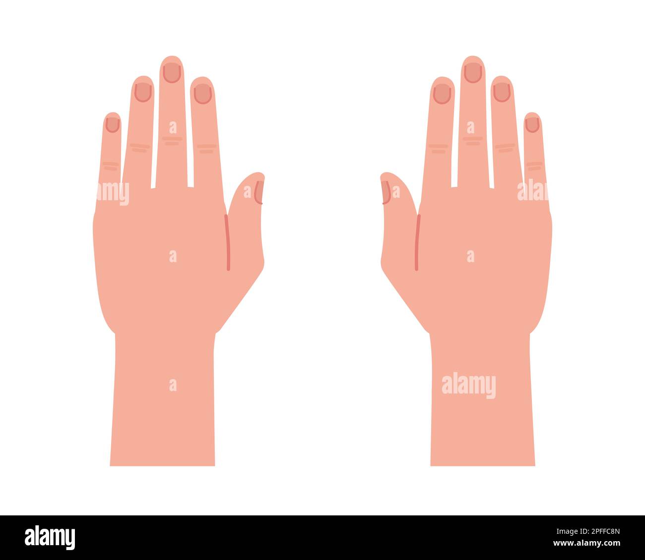 Beautiful soft hands with healthy nails semi flat color vector icon ...