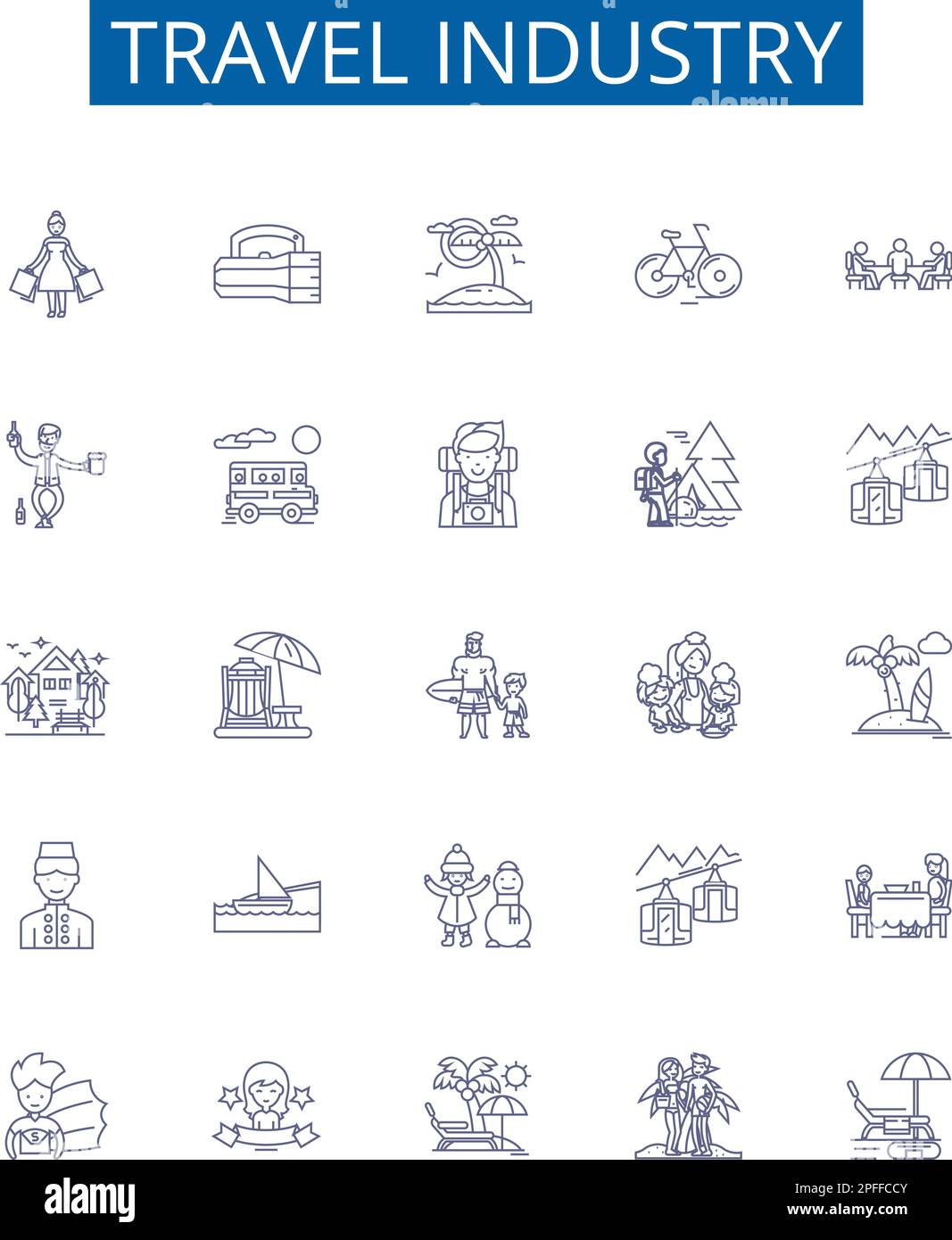 Travel industry line icons signs set. Design collection of Tourism ...