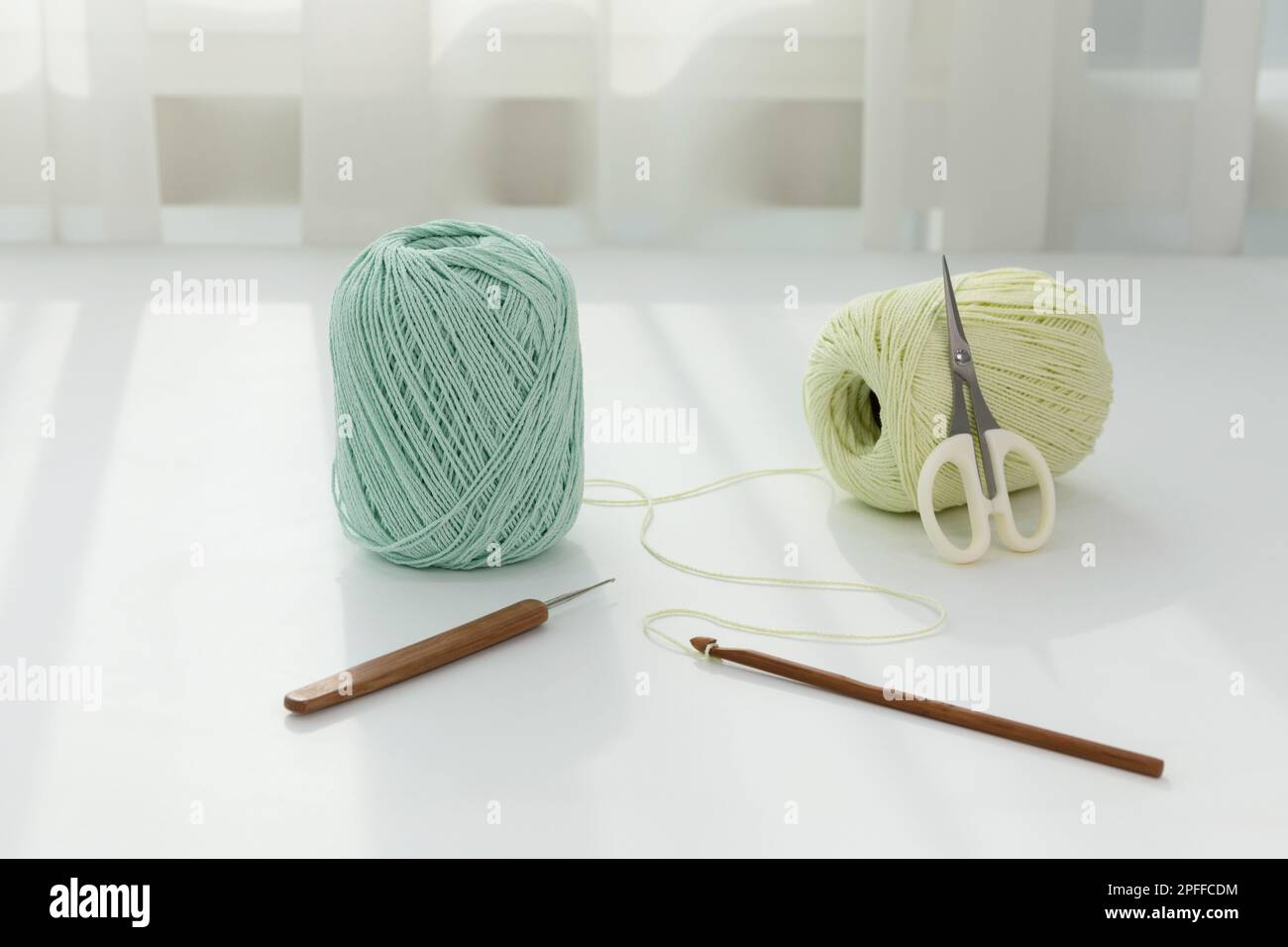 aesthetic photo of handmade, crafting hobbies, knitting yarn and a ...