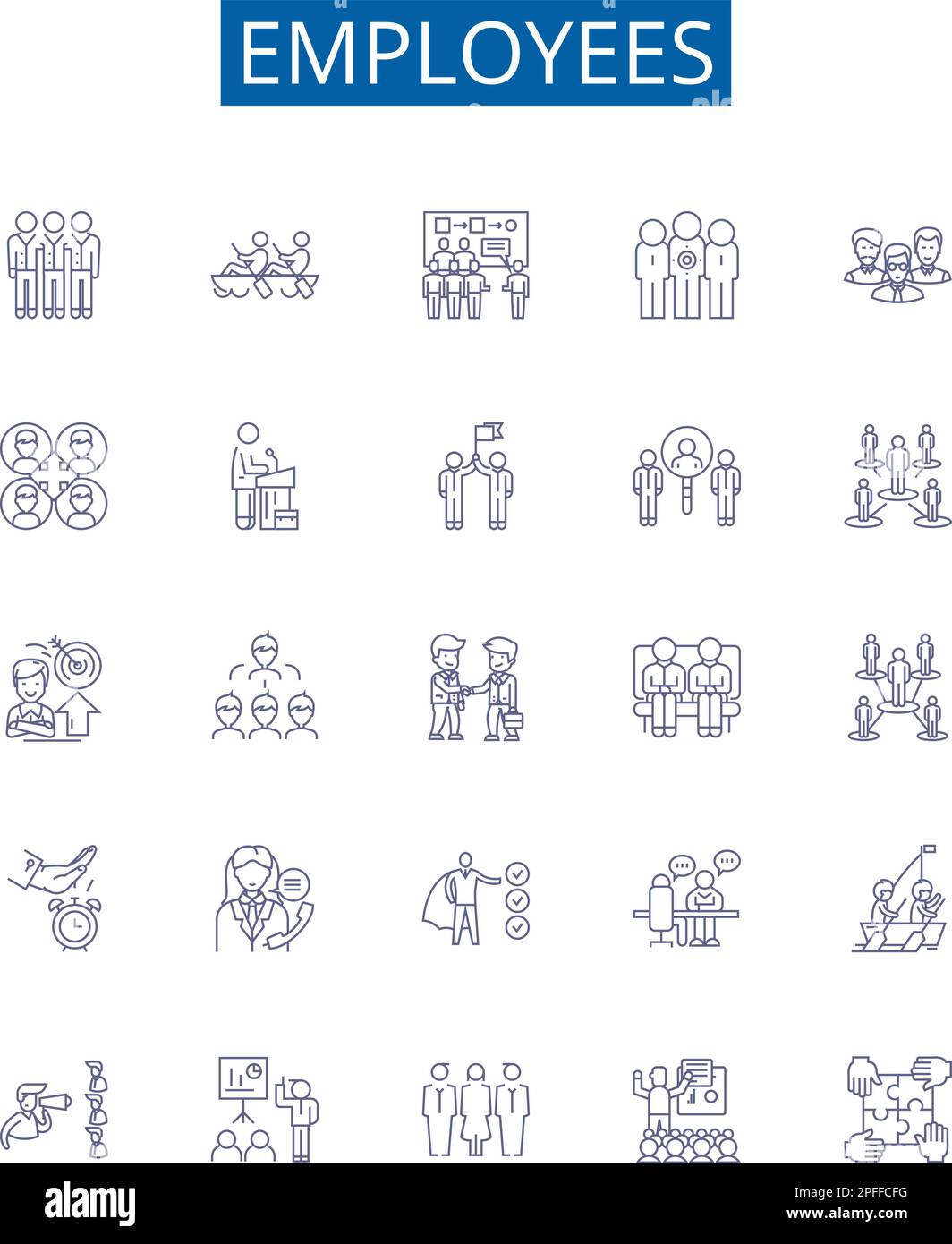 Employees line icons signs set. Design collection of Workers, Employees ...