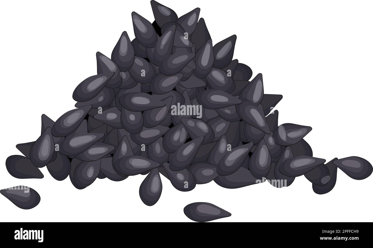 sesame seed black pile cartoon vector illustration Stock Vector Image ...