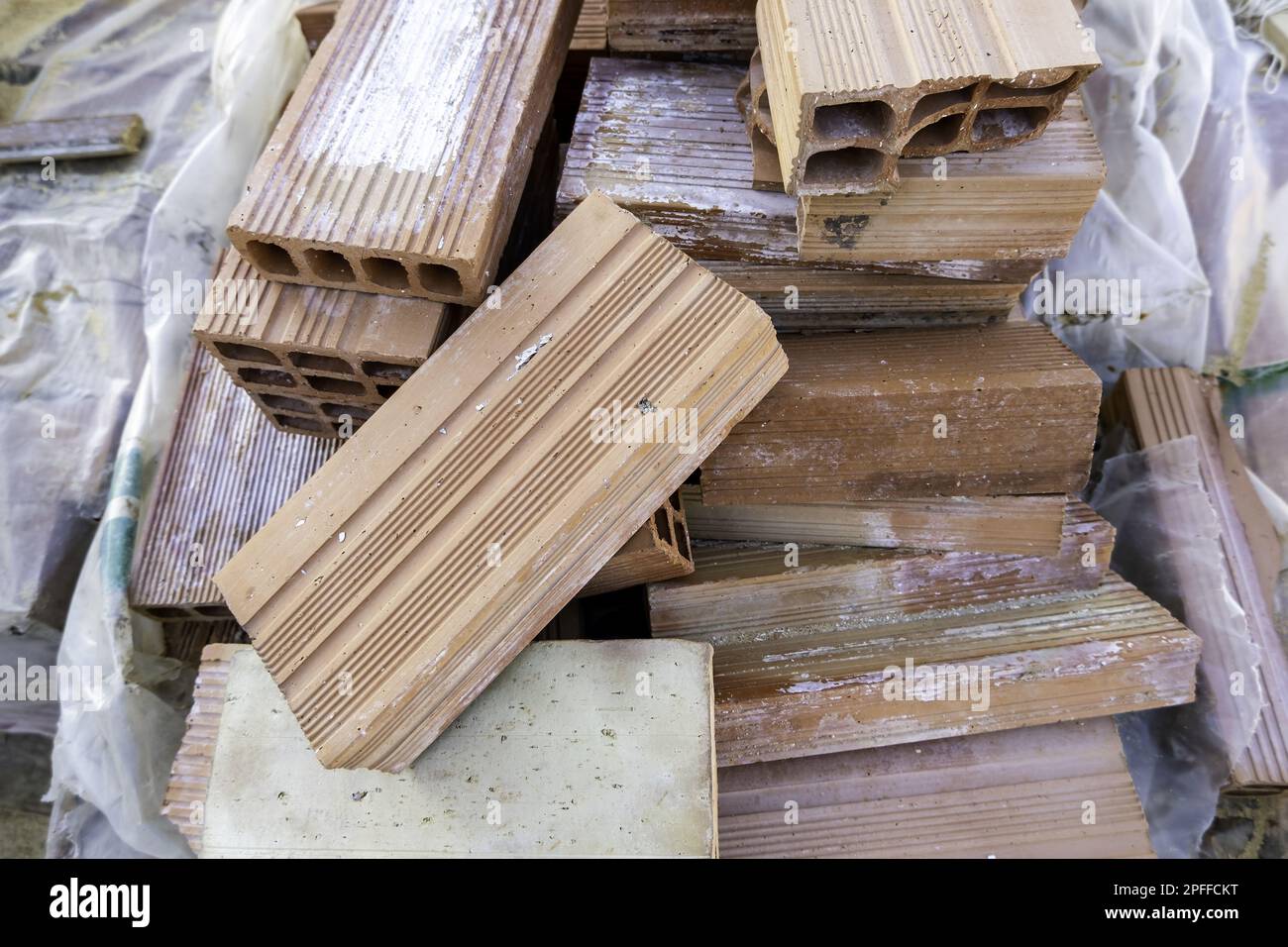 Detail of construction material to make houses and walls, masonry Stock ...