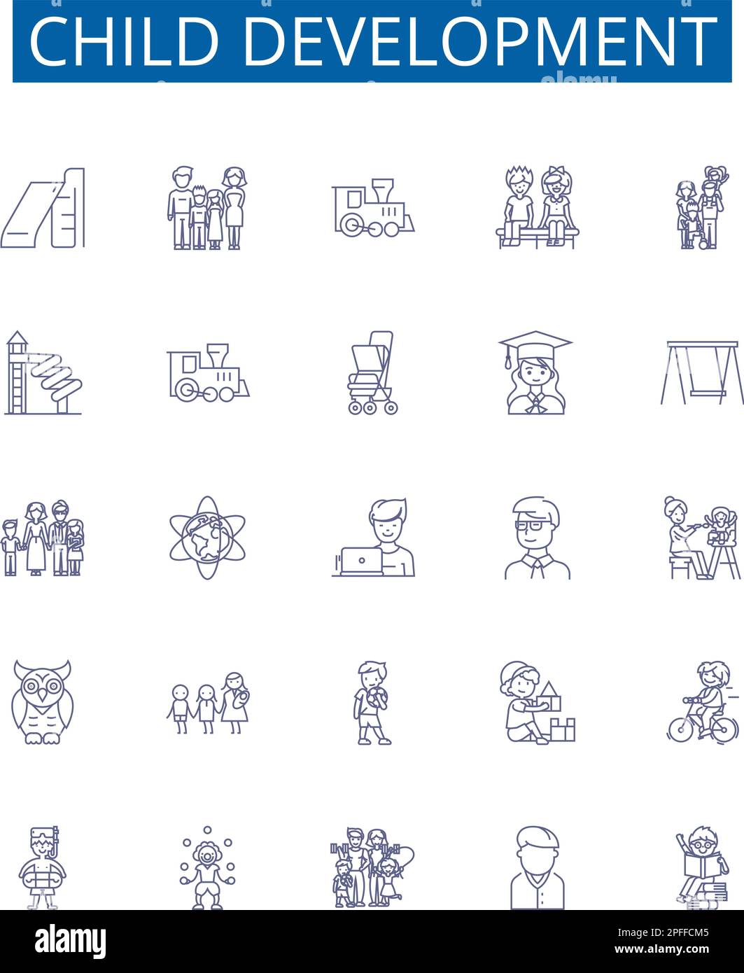 Child development line icons signs set. Design collection of Infant ... Child development line icons signs set. Design collection of Infant ...
