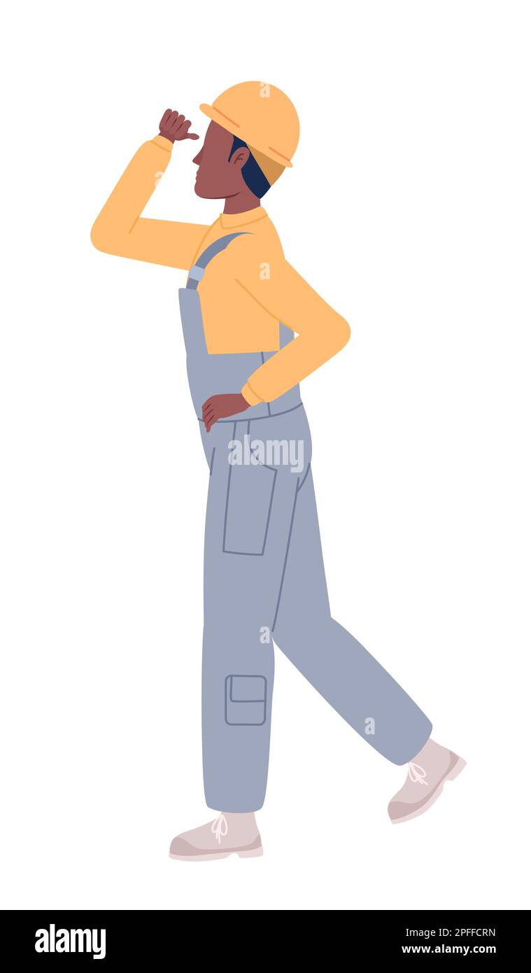 Cartoon animation builder man character Cut Out Stock Images & Pictures ...