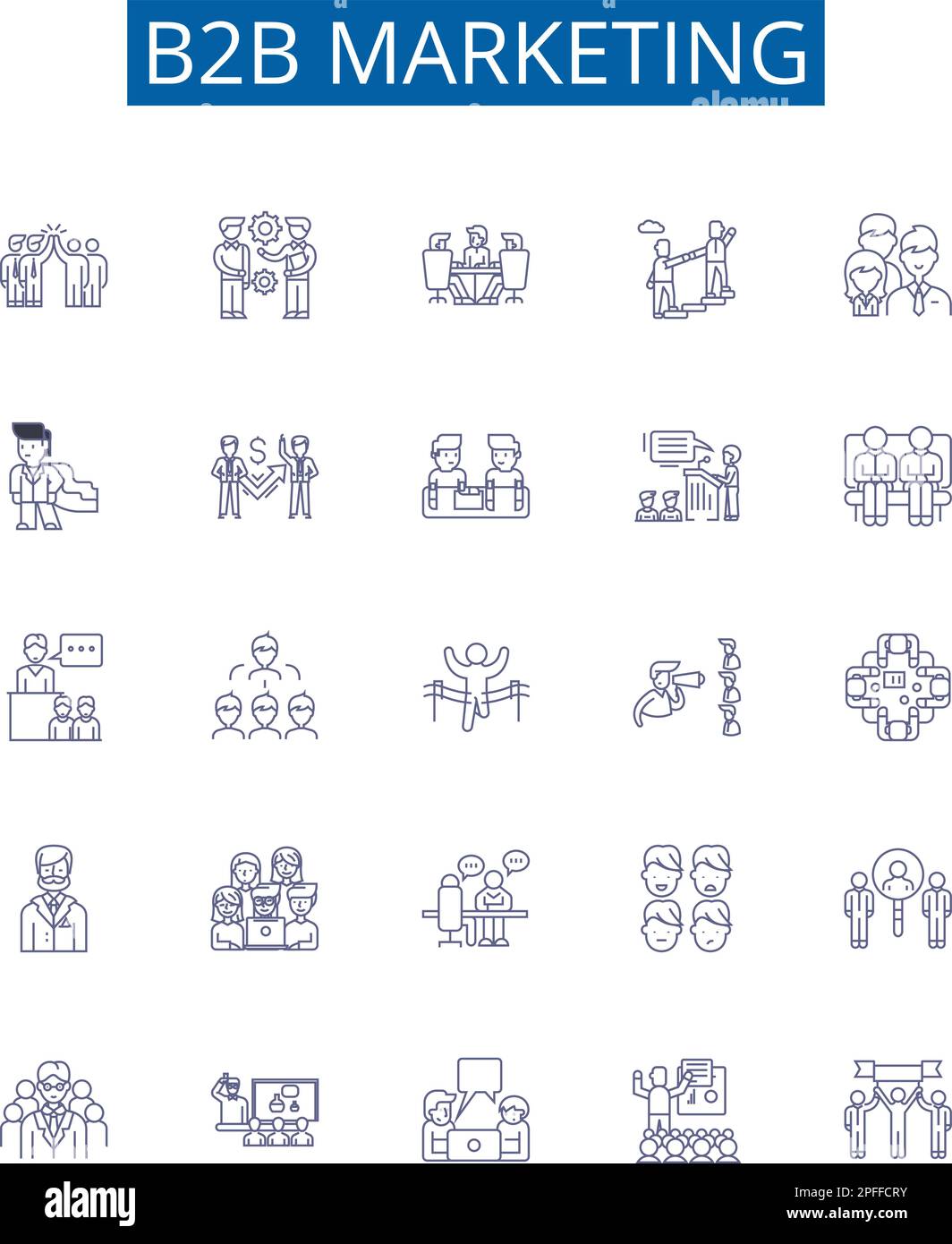 B2b marketing line icons signs set. Design collection of BB, Marketing ... B2b marketing line icons signs set. Design collection of BB, Marketing ...