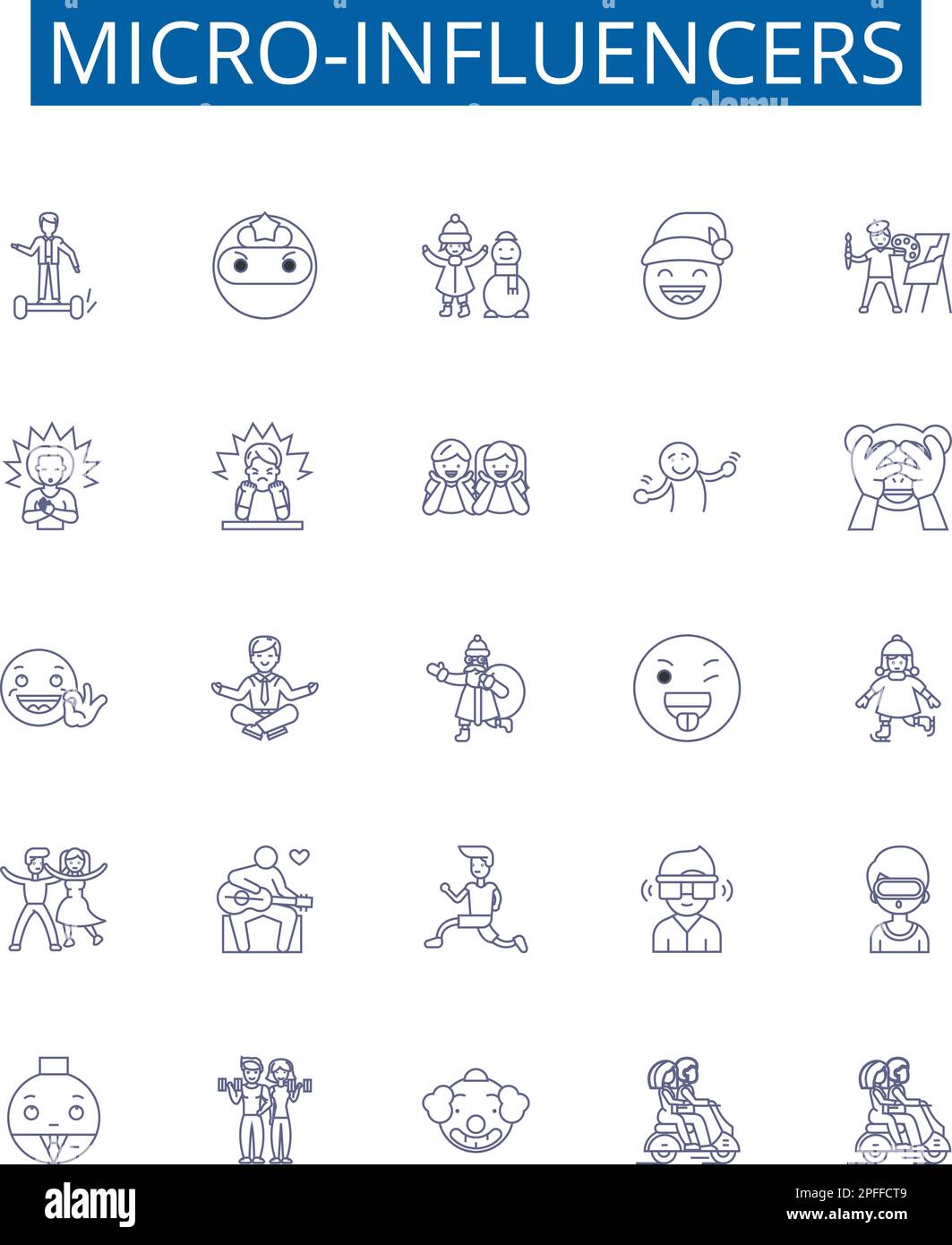 Micro-influencers line icons signs set. Design collection of Micro ...