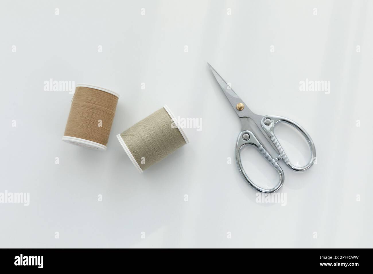 aesthetic photo of handmade, crafting hobbies, thread and scissors ...