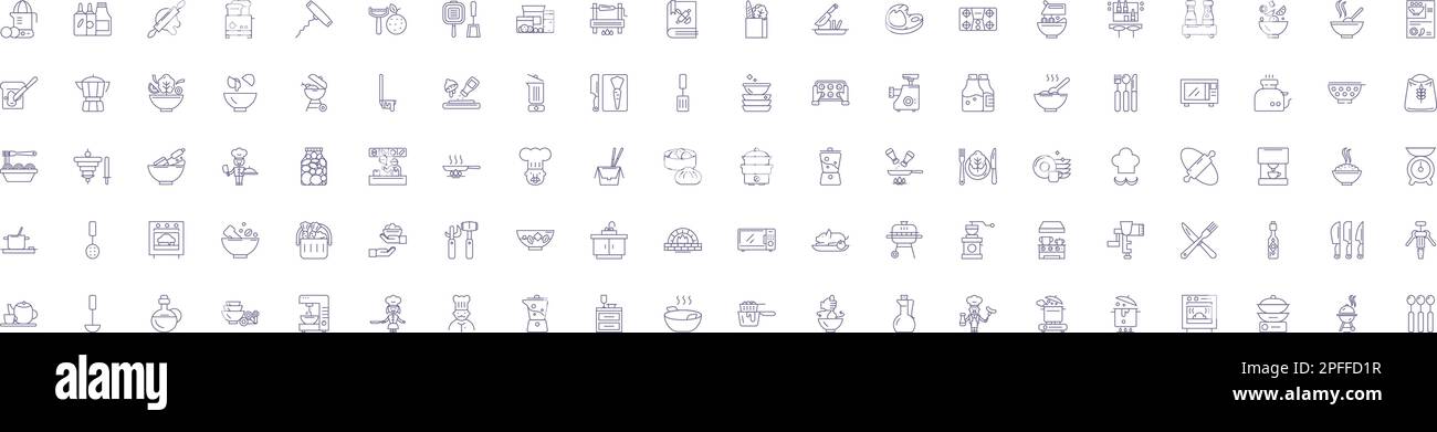 Cooking line icons signs set. Design collection of Cuisine, Recipes ...
