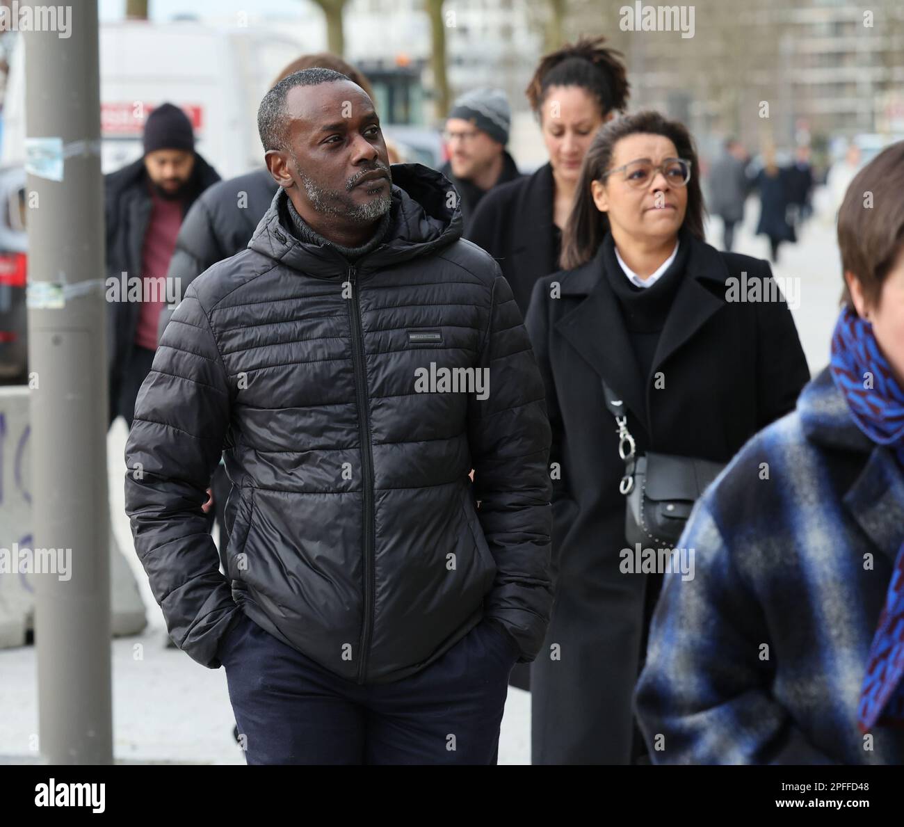 Sanda's father Ousmane Dia pictured before a session of the case before ...