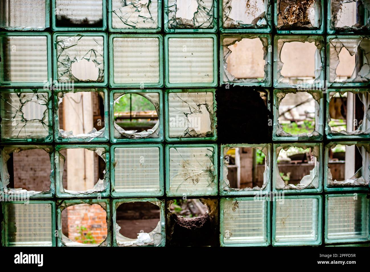 The window of an abandoned industrial factory Stock Photo - Alamy