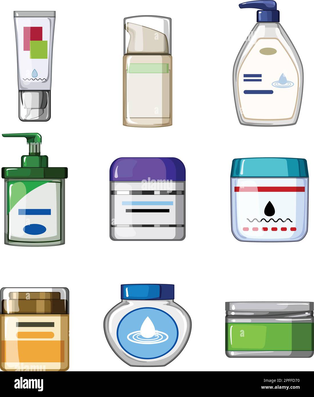 dry skin cream set cartoon vector illustration Stock Vector Image & Art ...