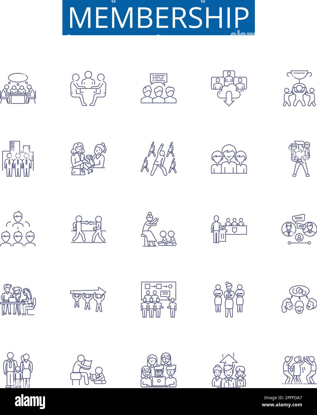 Membership line icons signs set. Design collection of Enrollment ...